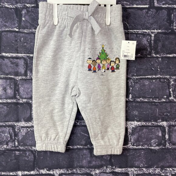 Disney | Bottoms | Peanuts 2 Months Gray Holiday Sweat Pant Snoopy ...